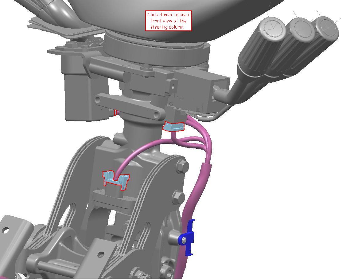 Steering Column - Front View | Rear View (displayed)